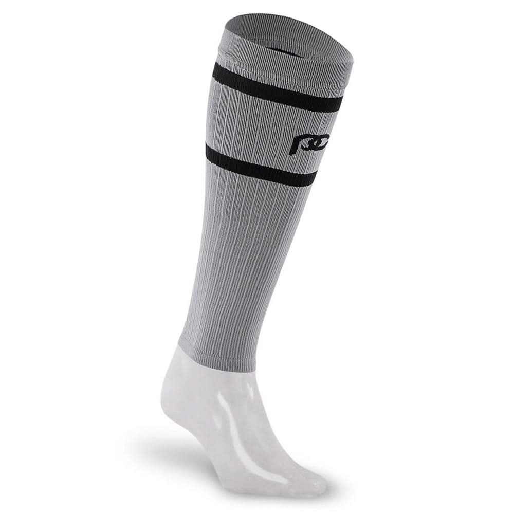 Calf Sleeves, Grey with Black Stripes – Runners Essentials by Without Limits®